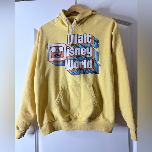 Disney | Sweaters | Disney Yellow Hoodie With Logo | Poshmark